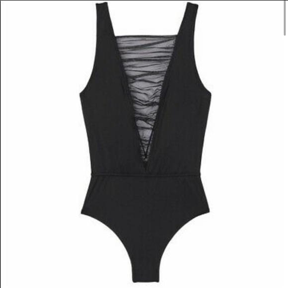 Victoria's Secret | Tops | Victorias Secret Black Backless Bodysuit Sz ...